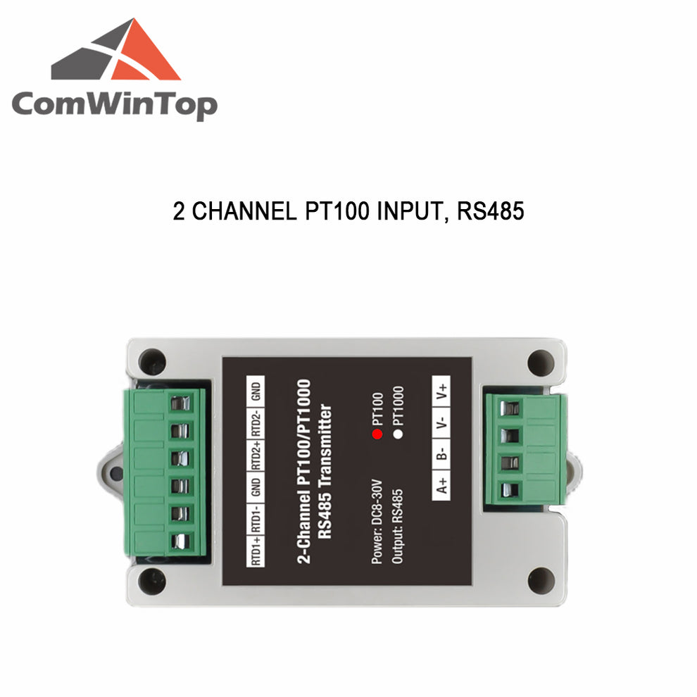 2 channels PT100/PT1000 Rs485 Modbus Output Temperature Acquisition Mo ...